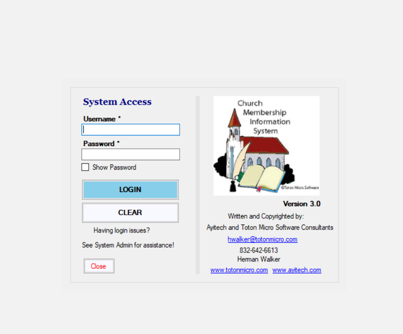 Church Ministry Information System - Trial - Toton Micro